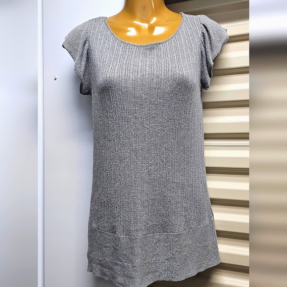 The Limited | Tops | The Limited Grey Flutter Sleeve Blouse | Poshmark